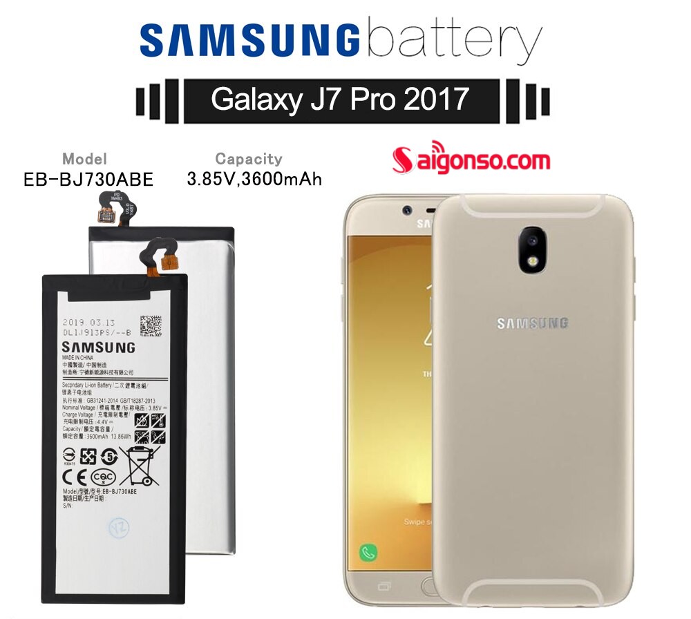 Thay Pin Samsung J7 Pro zin chính hãng tại TP.HCM